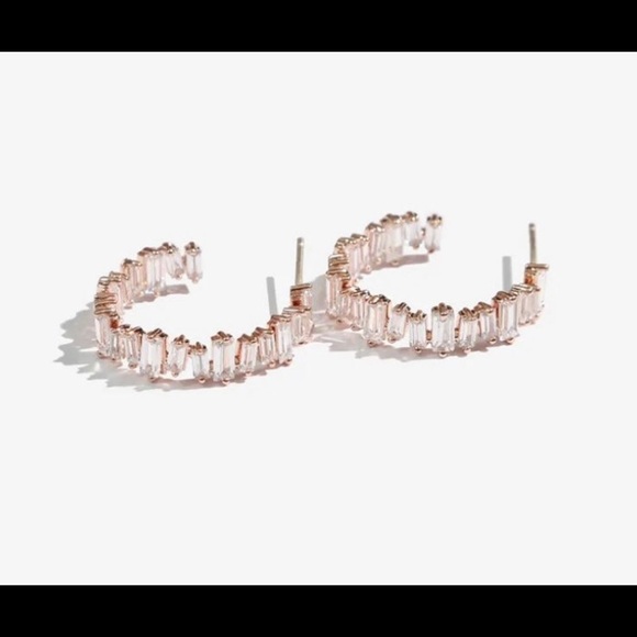 Swarovski | Jewelry | Swarovski Rose Gold Hoop Earrings | Poshmark